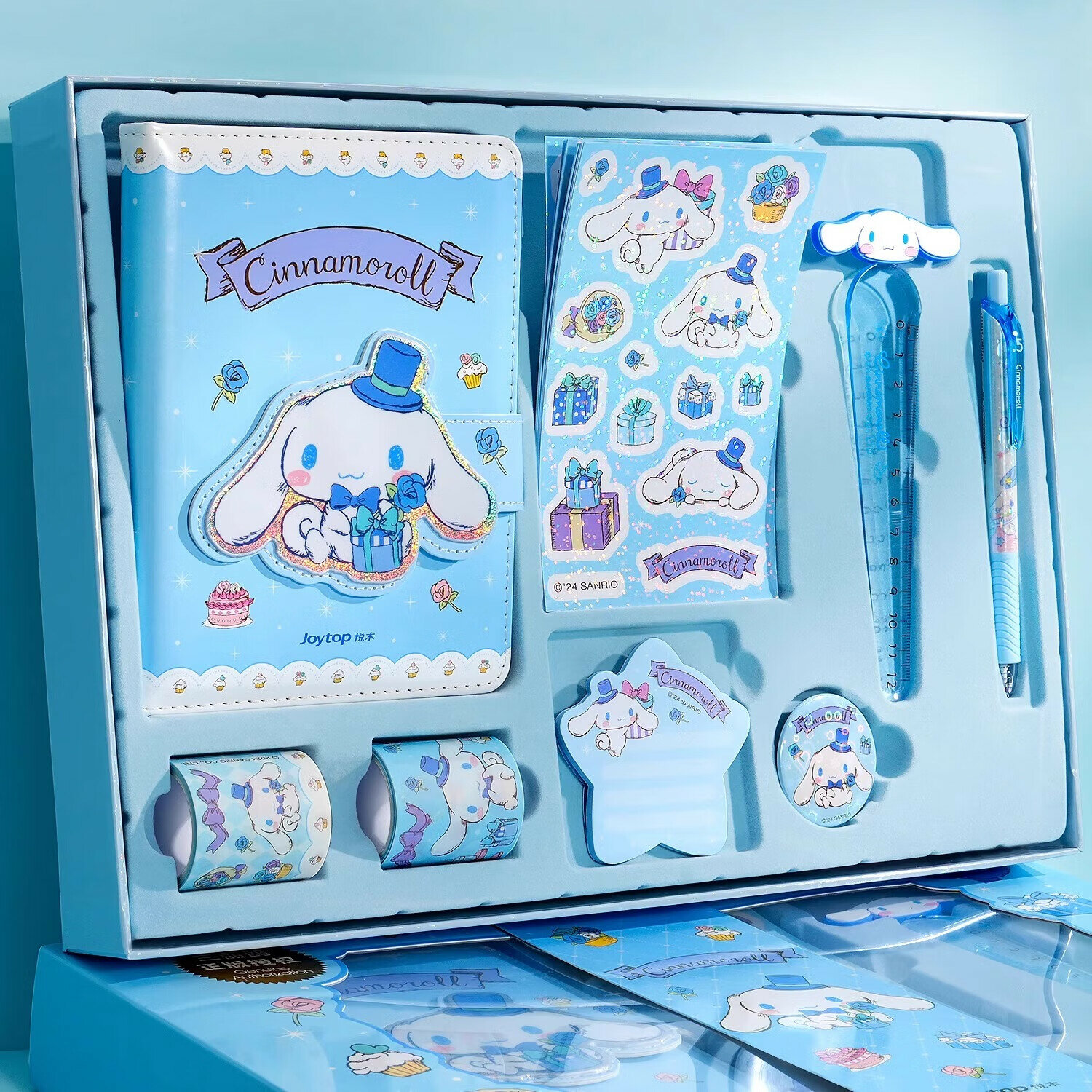 Подарочный набор Sanrio Cinnamoroll с ежедневником и наклейками - милый дневник с собакой для девочек на День рождения