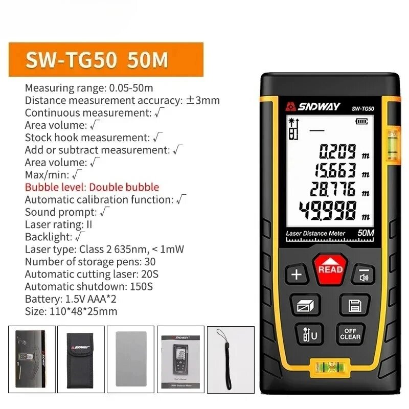SNDWAY лазерный дальномер SW-50G/SW-70G/SW-100G/SW-120G SW-TG50 50M