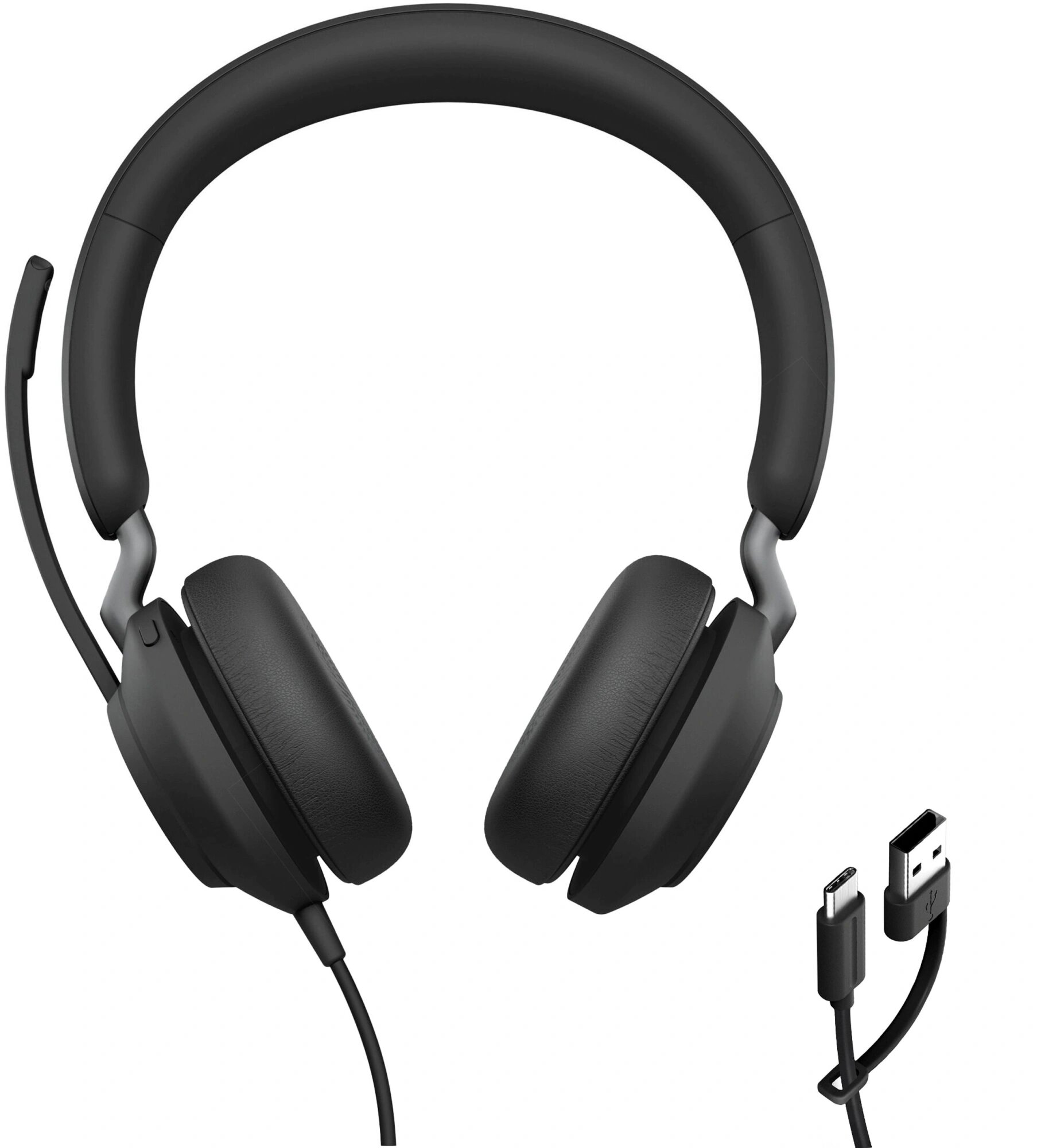 Наушники с Jabra микрофоном Evolve2 40 SE USB-C/A черный 1.5м