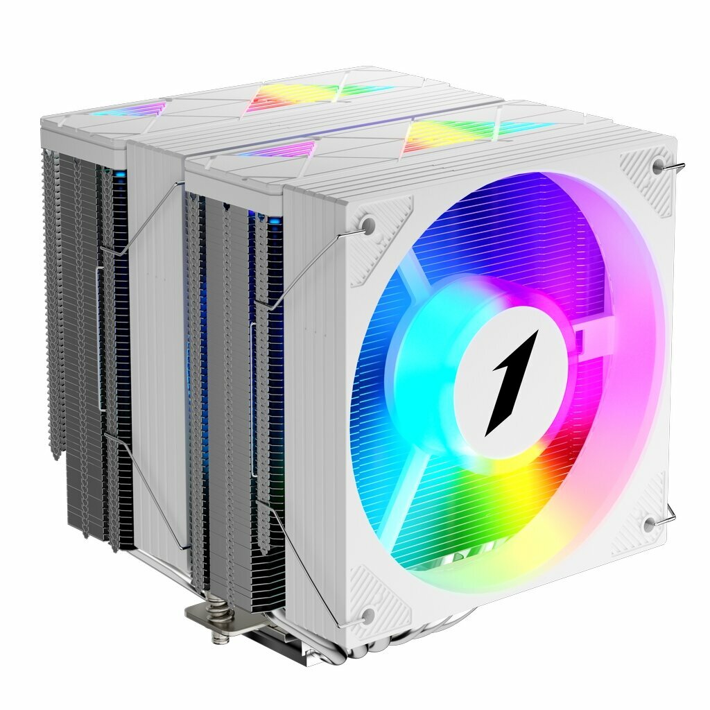 Кулер для процессора 1STPLAYER CRYO CY12L-D White / 6HPx6mm, dual tower, 2x120mm ARGB fans, 750-1900 RPM, 57.6 CFM, 38.2 dBA / CY12L-D-WH