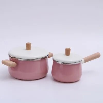 Кастрюля розовая с крышкой, сталь, эмаль, 5,1 л, для индукционных плит, для газовых плит