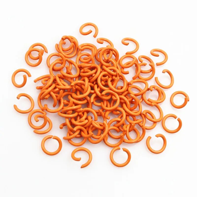 Открытые прыгающие кольца Wadsfred 200 шт. 6/8/10 мм Оранжевый, 0.9x6mm, orange