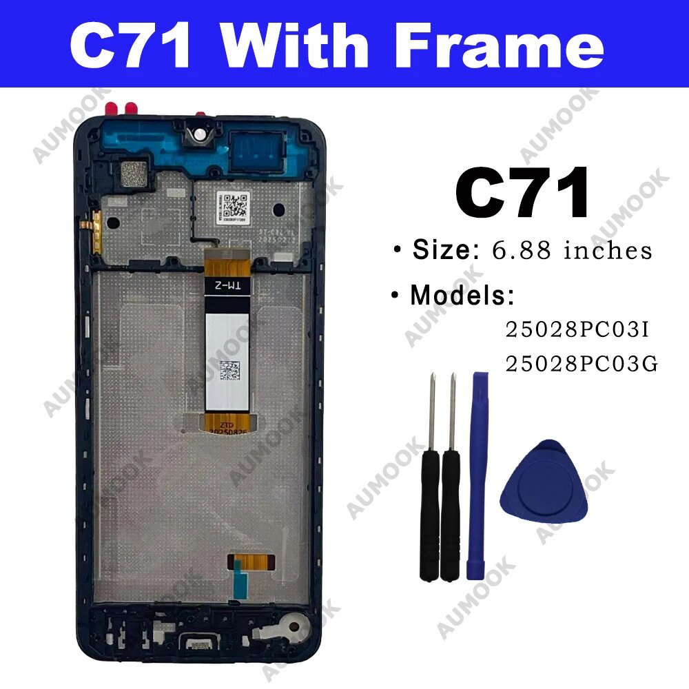 IPS ЖК-дисплей для Xiaomi Poco C71, дигитайзер сенсорного экрана в сборе для POCO C71 With Frame