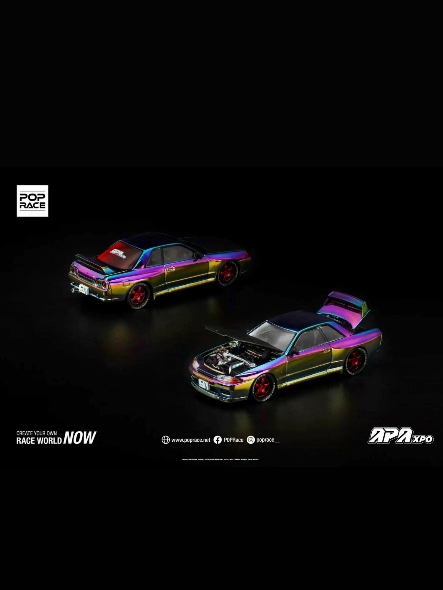 Машинка POP Race 1/64 SKYLINE GT-R (BNR32)&SKYLINE GT-R R33 Special Events 2025 Die-cast Alloy Car Model Toy Gift