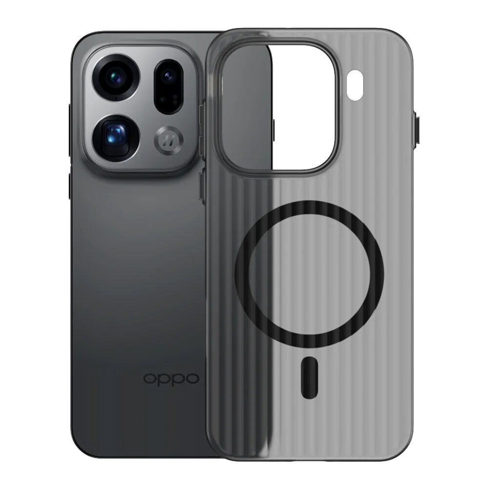 Чехол MagSafe для OPPO Find X9 Pro, серый, черный