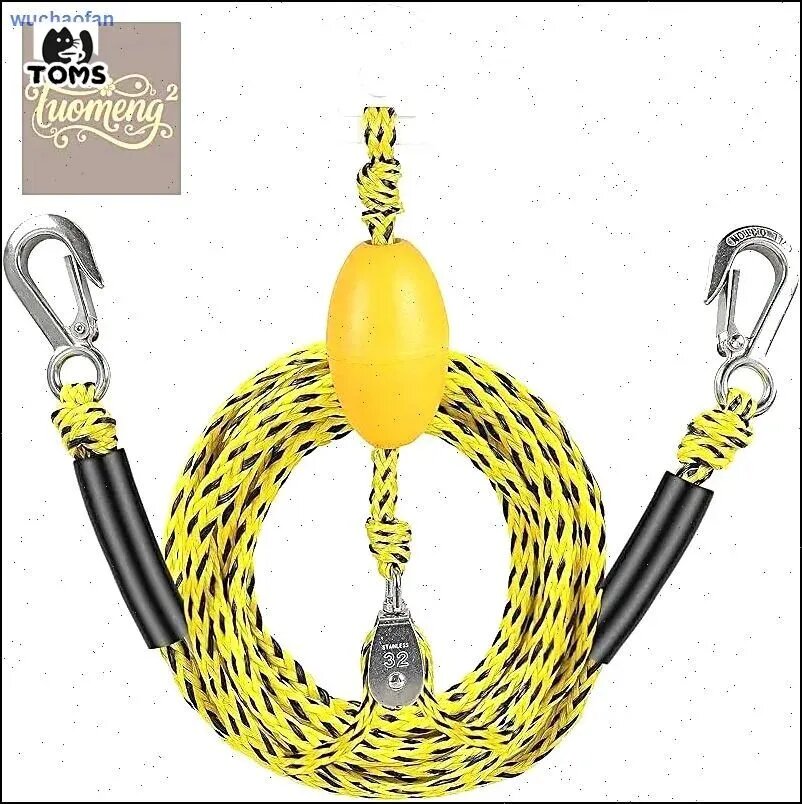 Фал для вейкборда и водных лыж желтого цвета, прочный трос для вейкбординга и водных лыж