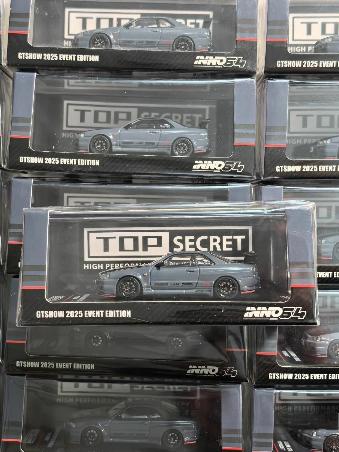 Машинка INNO 1/64 NISSAN SKYLINE GT-R (R34) TOP SECRET GT SHOW 2025 EVENT EDITION MR.HIRO Die-cast Alloy Car Model Collection Gift