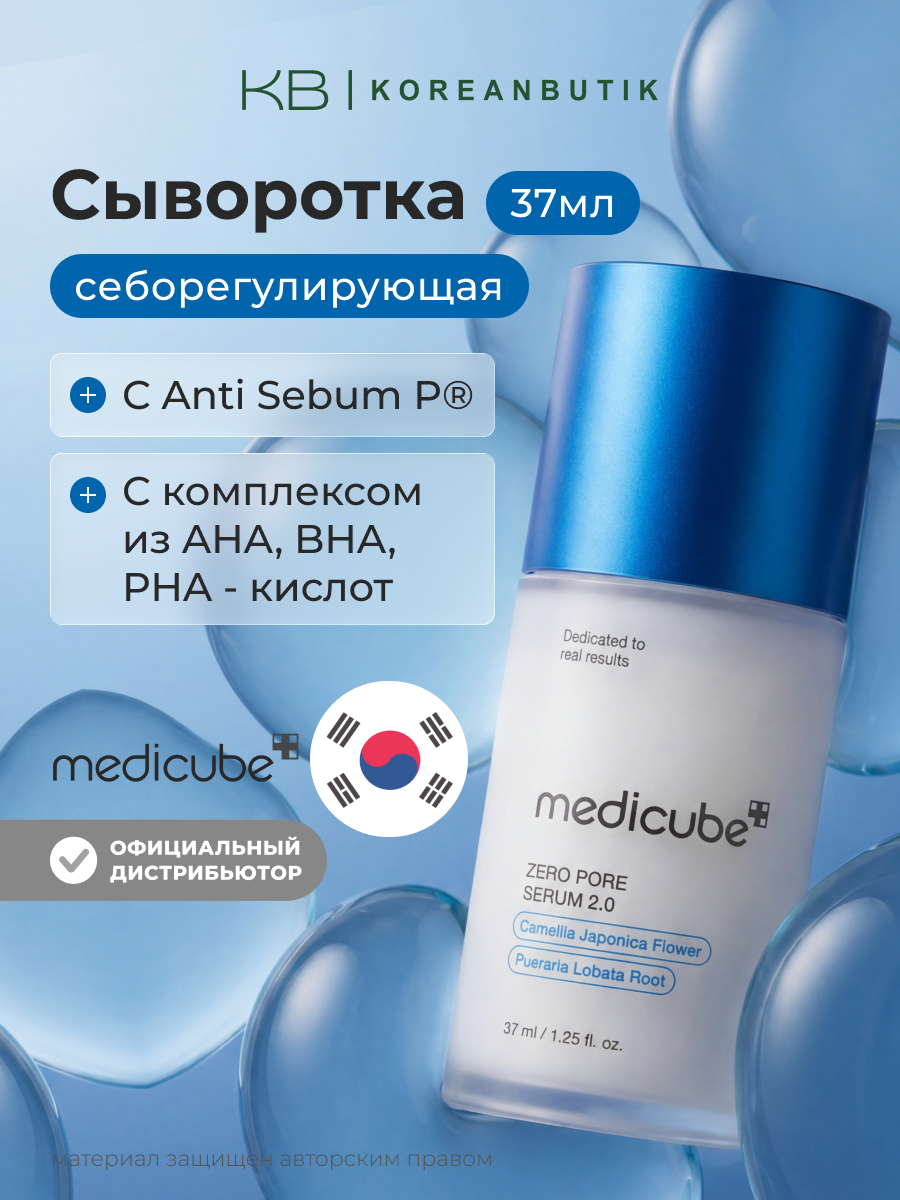 Сыворотка себорегулирующая для сужения пор | Medicube Zero Pore Serum 2.0 37ml