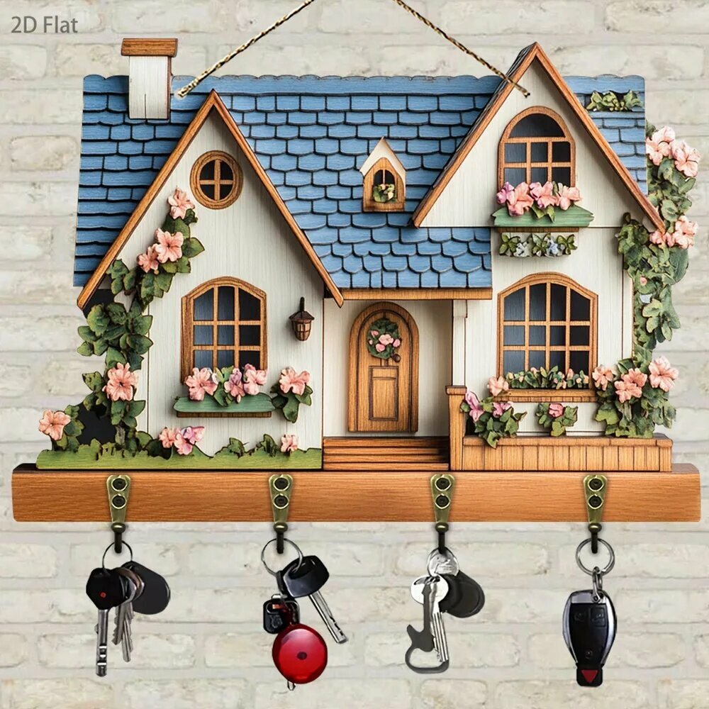 Ключница настенная "1" с 4 крюч, 1 шт