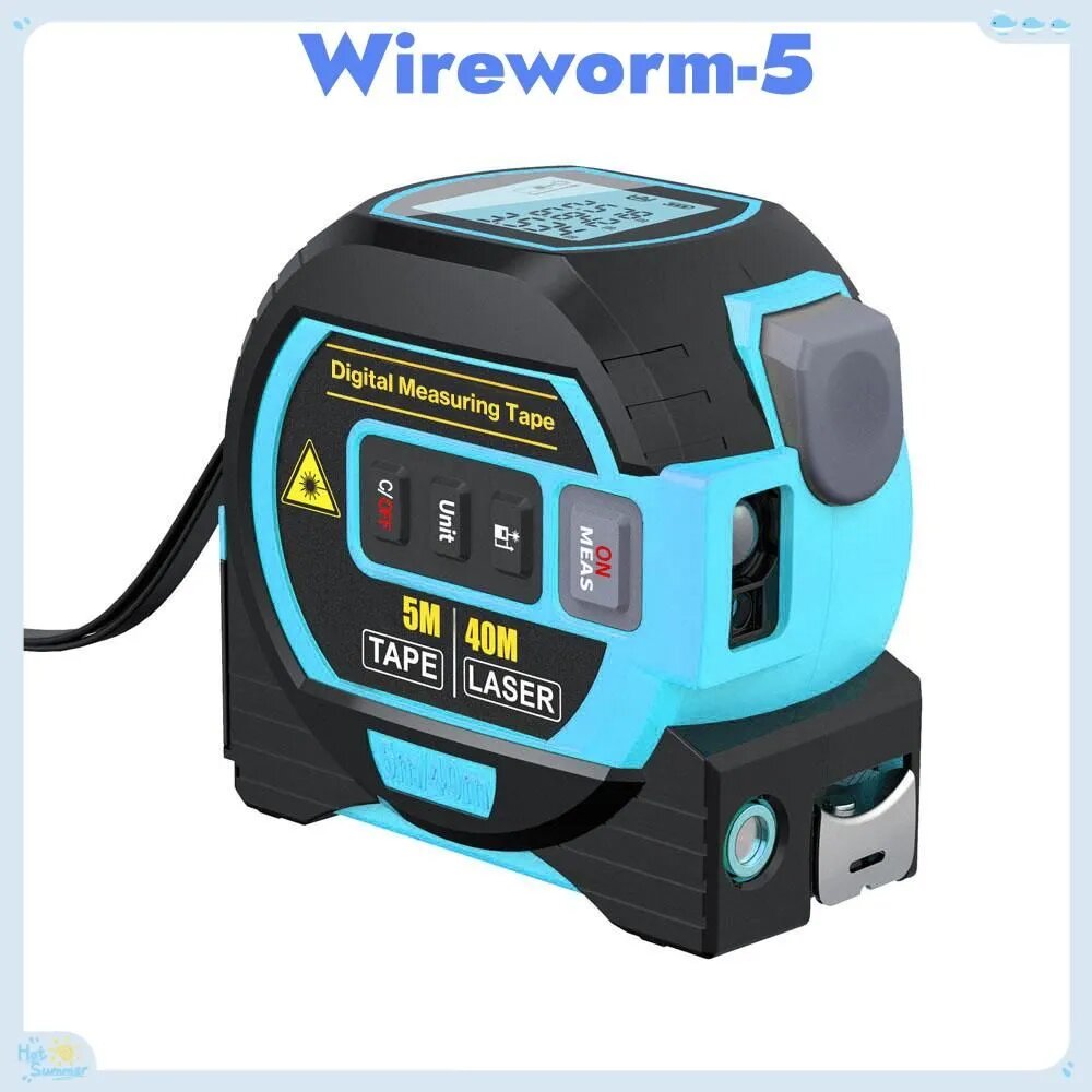 Wireworm-5 Цифровой лазерный нивелир 3 в 1 5м рулетка лазерная перекрестная маркировка — фото 1