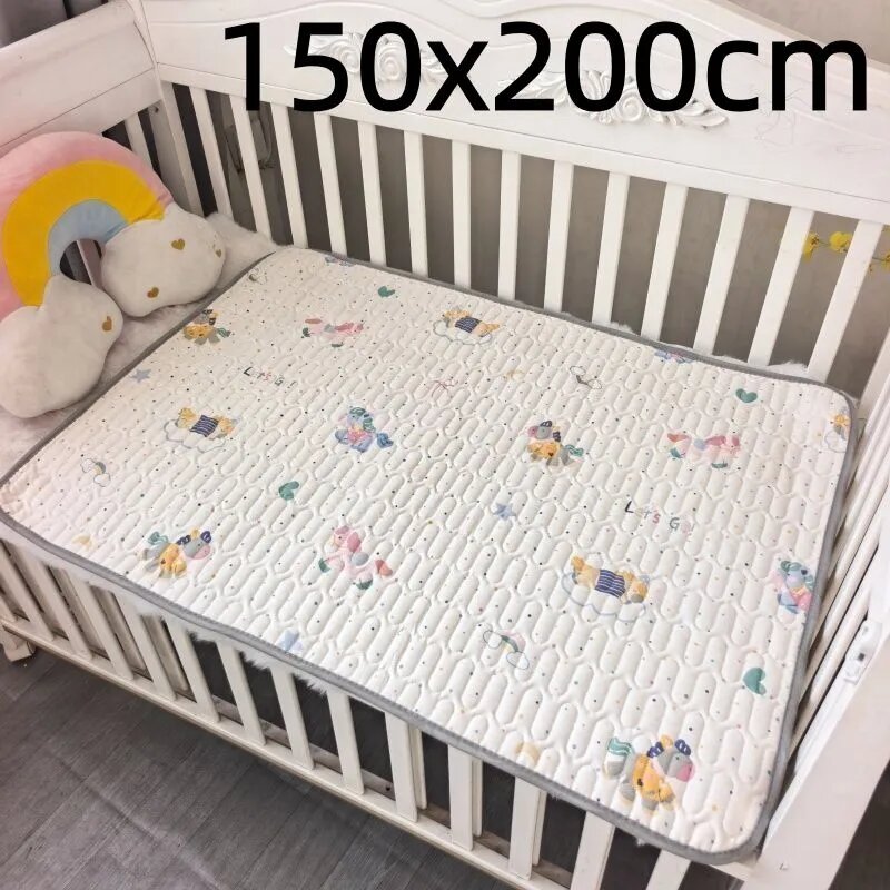 Пеленка текстильная непромокаемая многоразовая 150x200cm для новорожденных, цвет белый