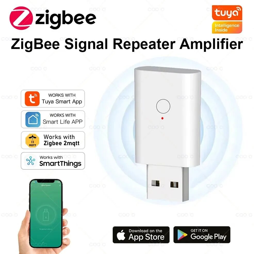Tuya усилитель сигнала zigbee, USB ретранслятор zigbee3.0, smartlife