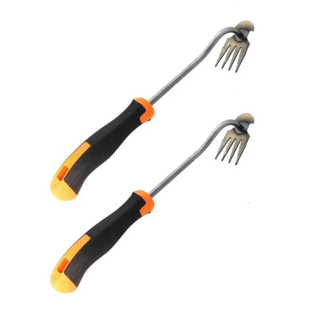 Рыхлитель садовый 4-зубчатый для рыхления почвы с резиновой ручкой длина 37 см