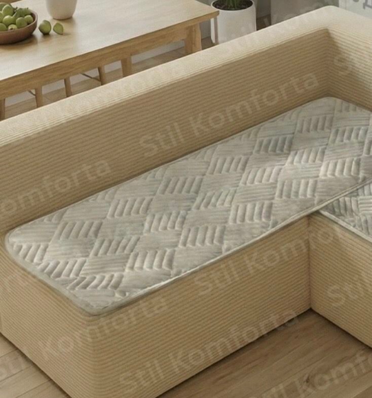 Накидка, на диван, для кресла, велюр, 90x160 см, серо-бежевая