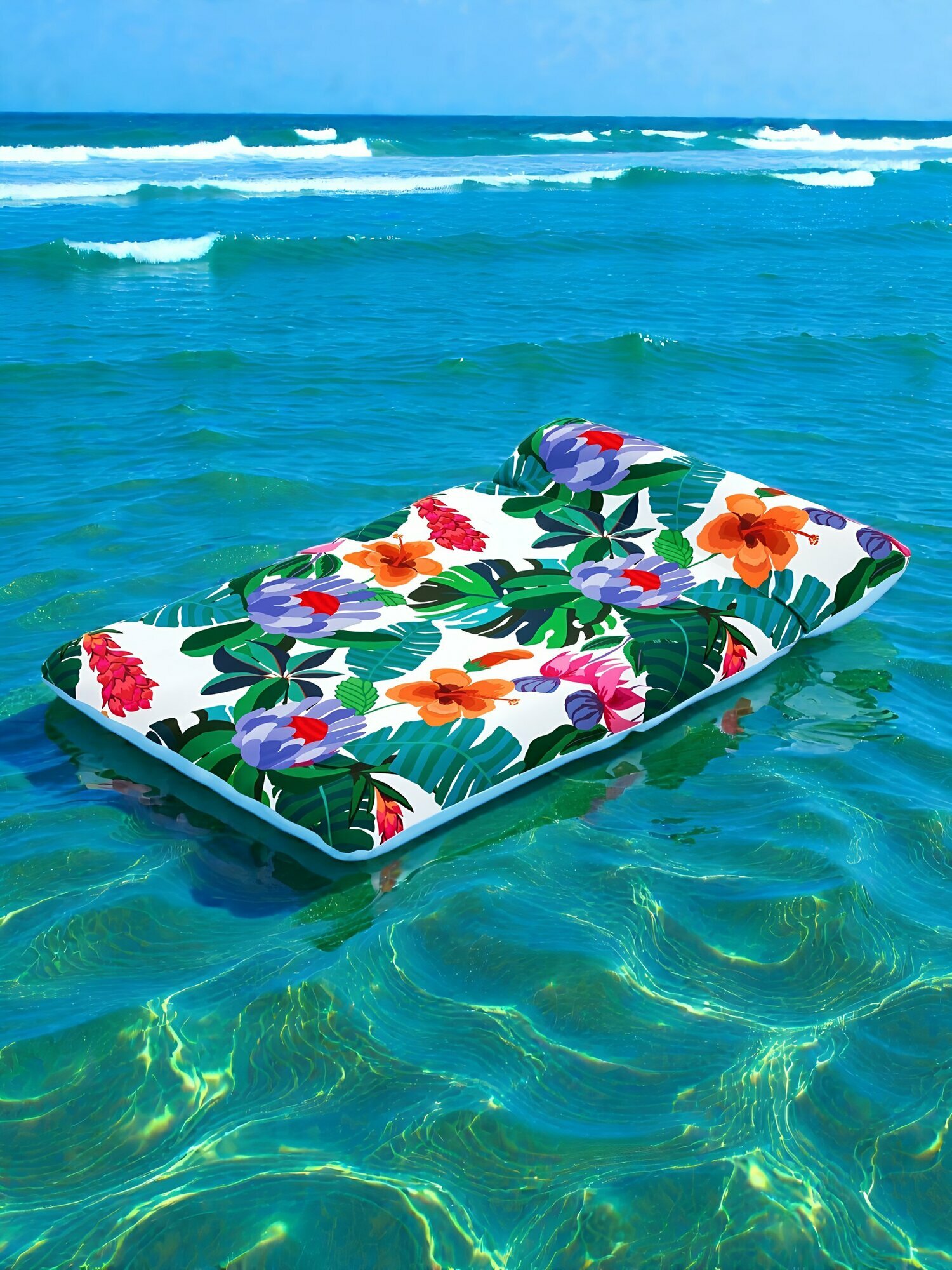 Надувной матрас для плавания Bestway Blissful Drifter XL 200х129 см, водный шезлонг в тканевом чехле, артикул 43305