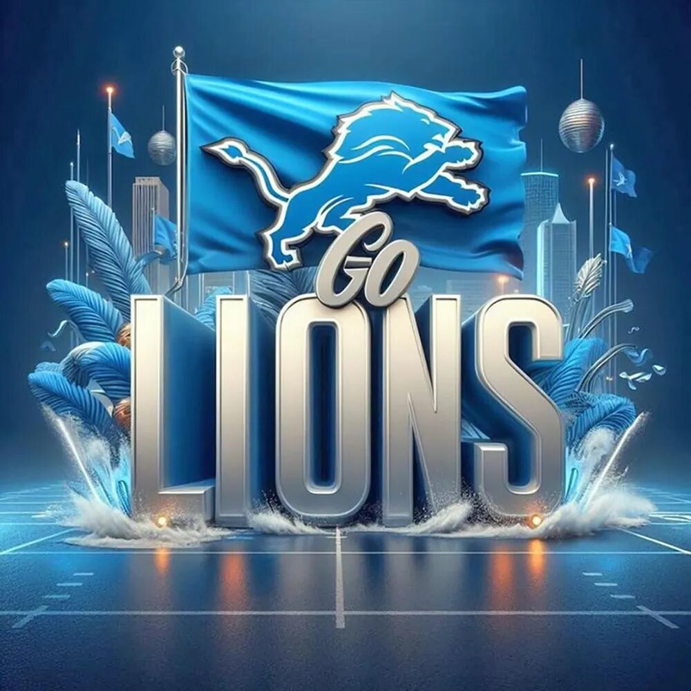 Полнодиамантная картина Detroit Lions , 40 40 см, из смолы