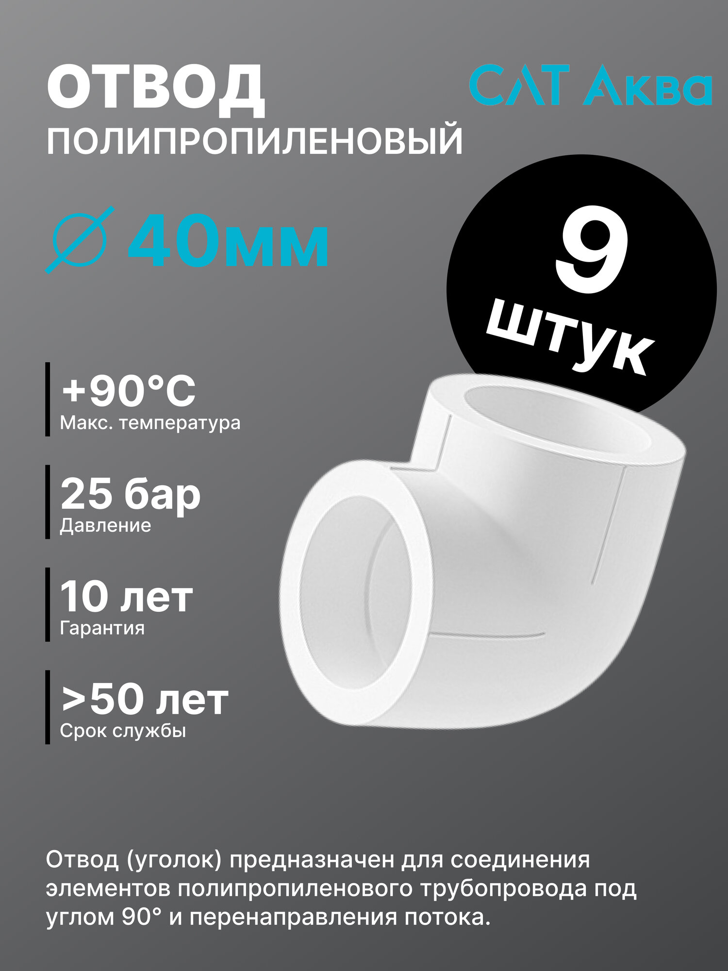Угол полипропиленовый 40 мм