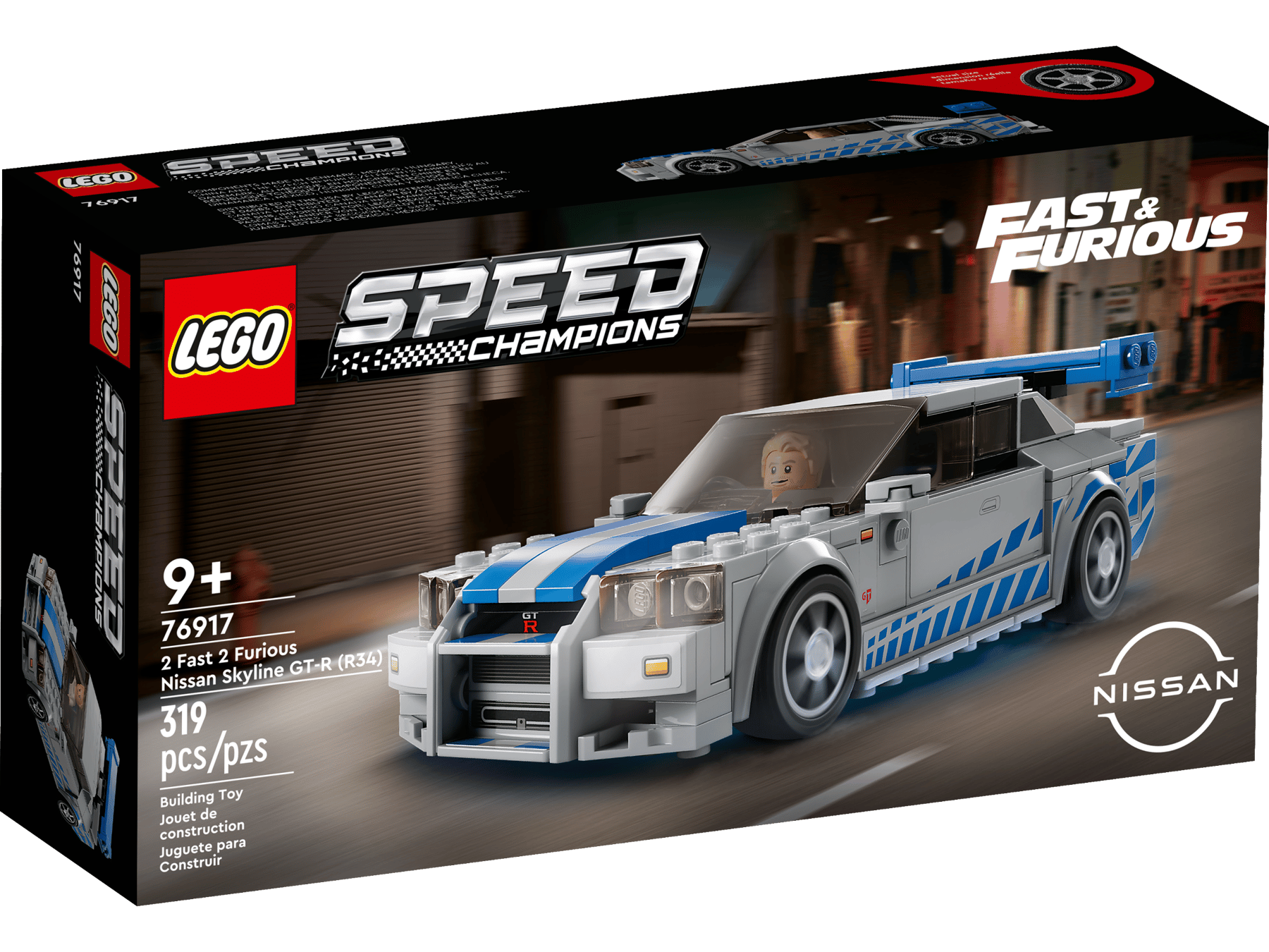 Конструктор LEGO Speed Champions 76917 Двойной Форсаж: Nissan Skyline GT-R (R34), 319 дет.