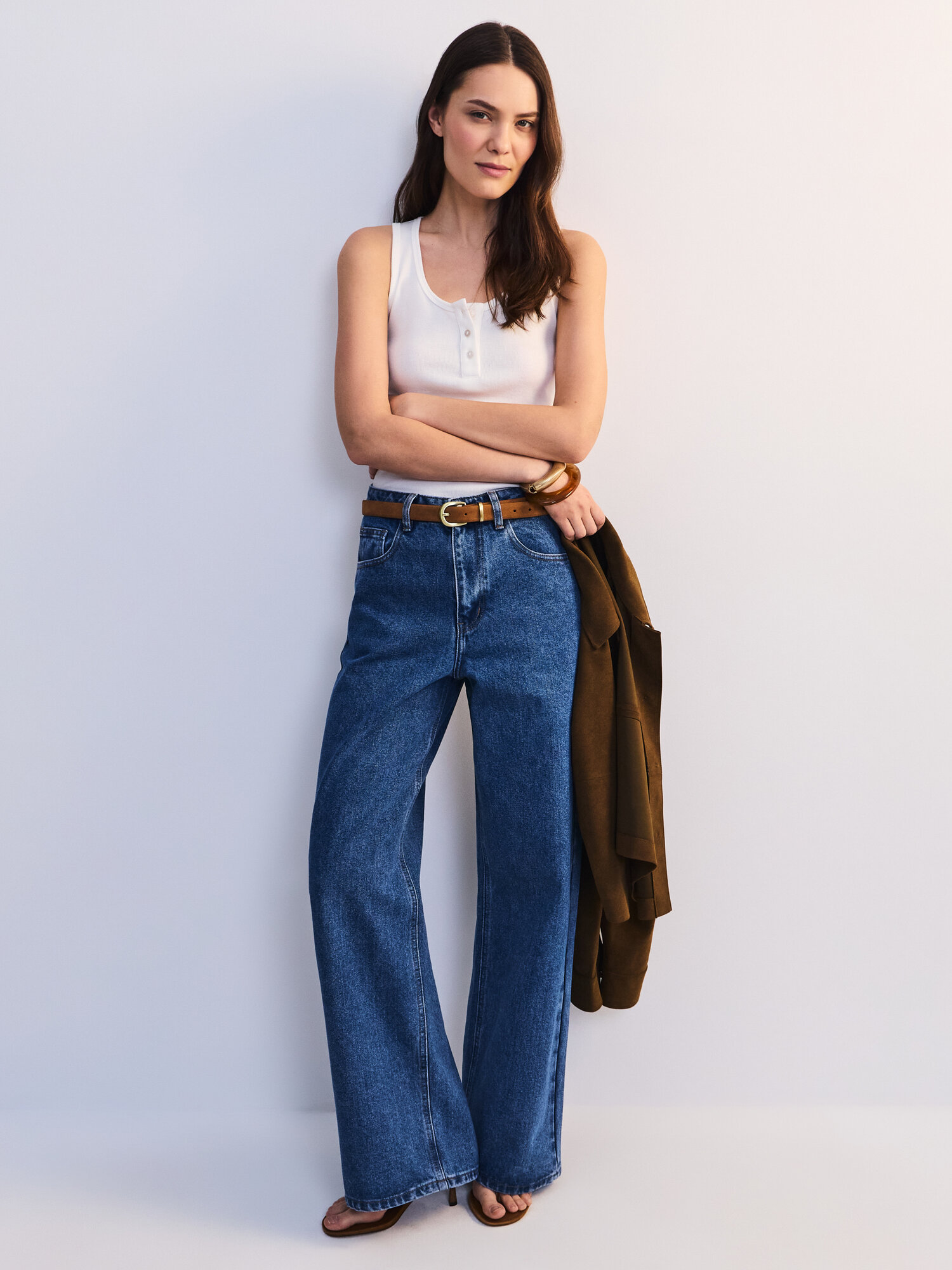 Джинсы широкие 