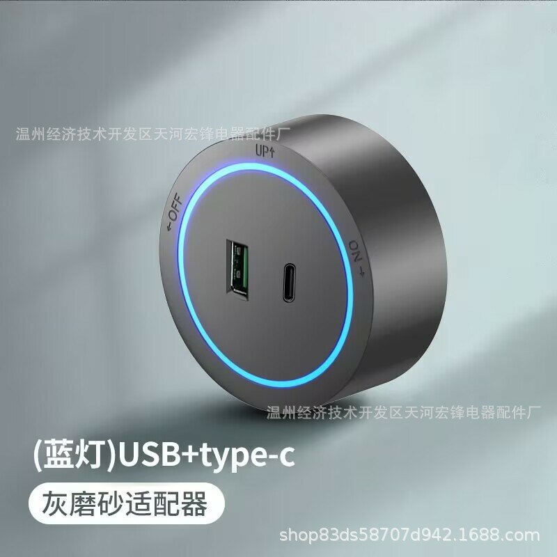 Серая розетка с USB-портом и 2 разъемами, защита от перегрузки