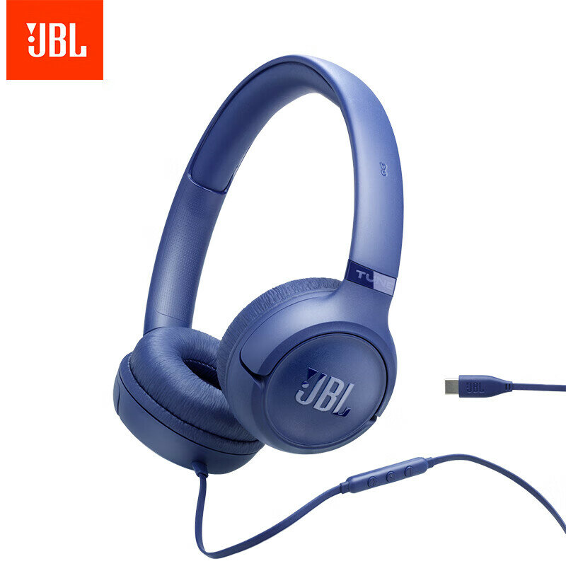 JBL TUNE530C Проводные наушники с USB-C разъемом и оголовьем синего цвета Цвет：Синий