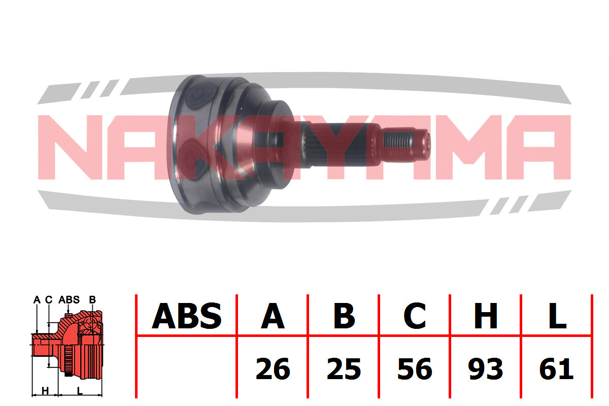 ШРУС внешн. К-КТ MAZDA 626 9.87-92 (26X25X154X56)