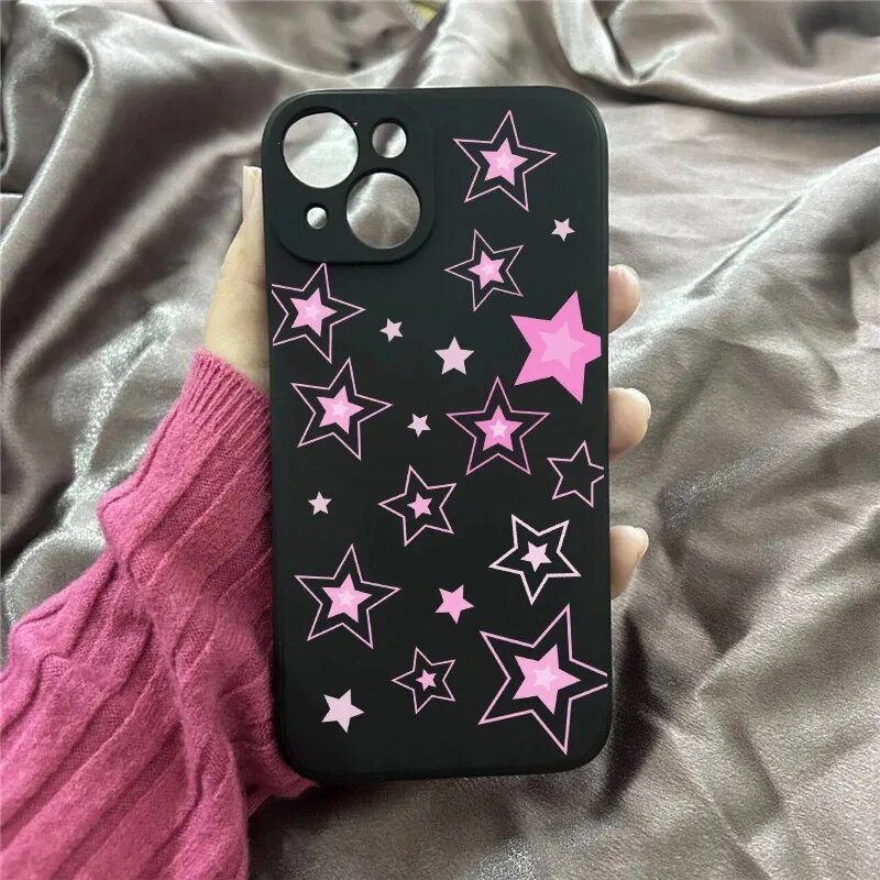 Милый чехол для телефона с принтом Y2K Sun Moon Stars для iPhone 16E 16 15 12 13 14 11 Pro Max 8 7 Plus XR XS Max SE 2020, чехол для телефона
