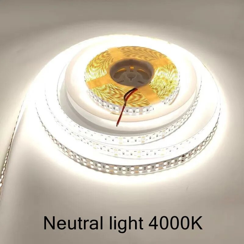 Светодиодная лента SMD2835 теплый/нейтральный/белый свет 240leds/м Neutral White, 9m, AC 220V 11MM
