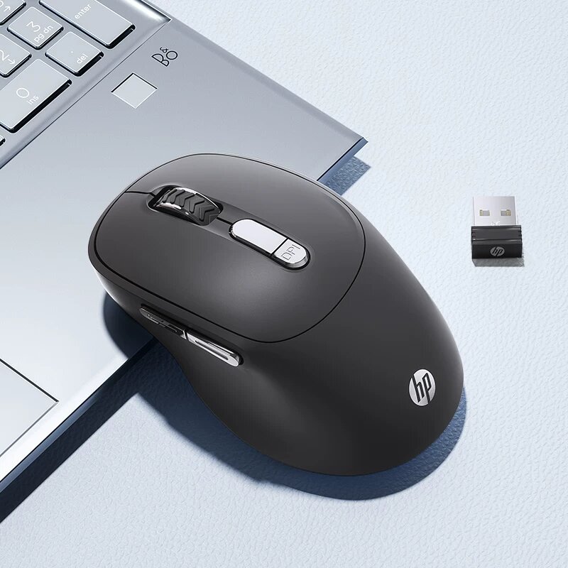 HP Бесшумная беспроводная мышь 2.4G для ноутбука и ПК - Черная эргономичная компьютерная мышь