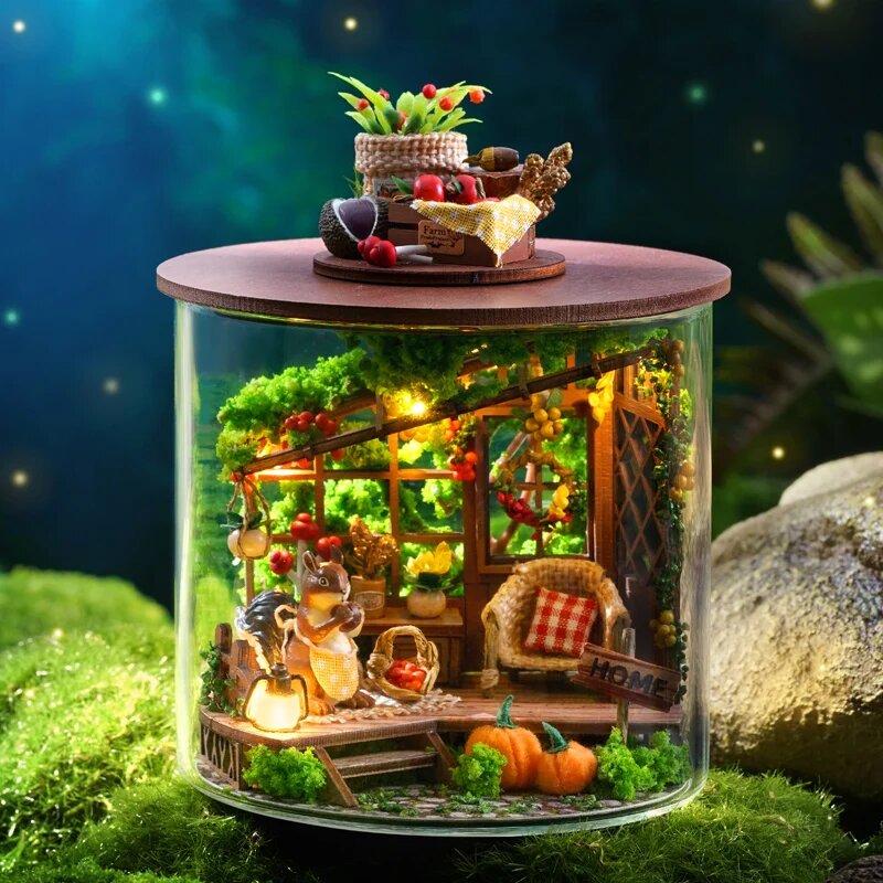 Кукольный Домик-конструктор Cutebee DIY 3D Magic Miniature С Подсветкой, Ручной Работы Из Дерева