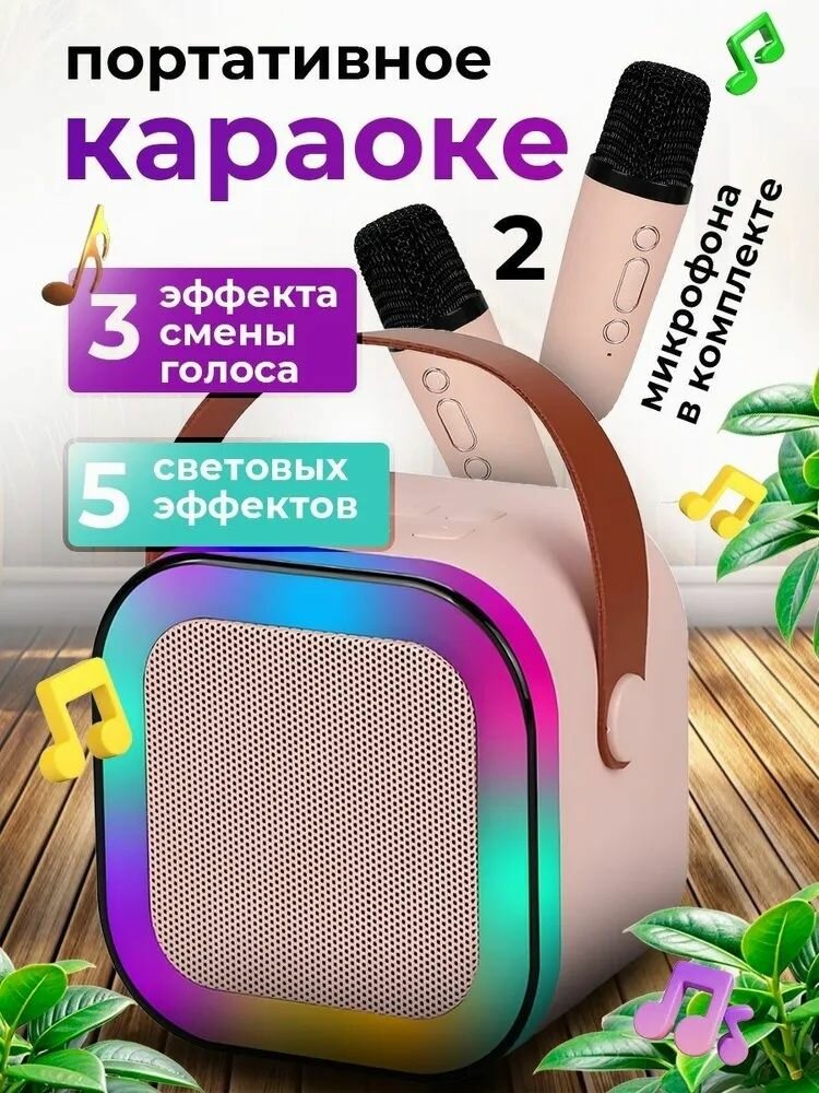 Колонка караоке с двумя микрофонами детская