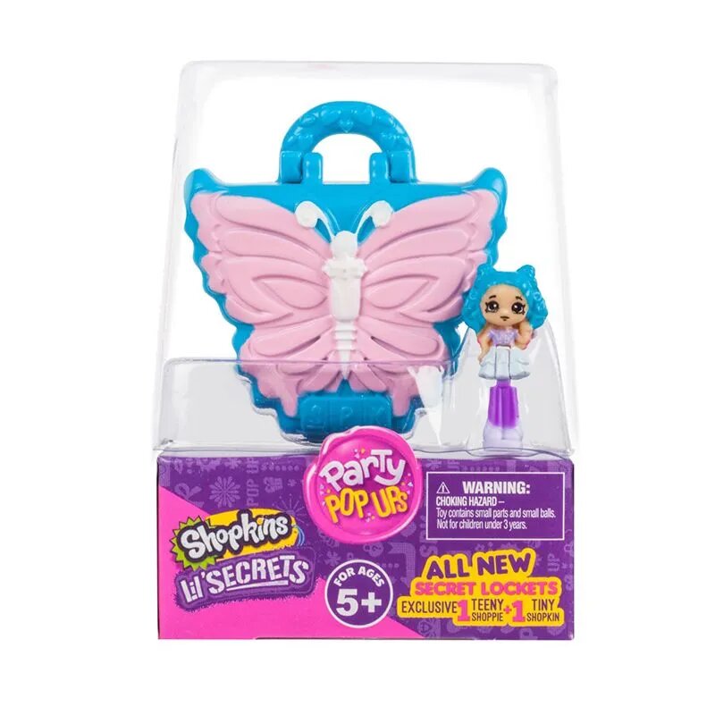 Shopkins Lil' Secrets Party Pop Ups Фигурка для девочек, розовый/голубой, ABS пластик, ПВХ, с секретом — фото 1