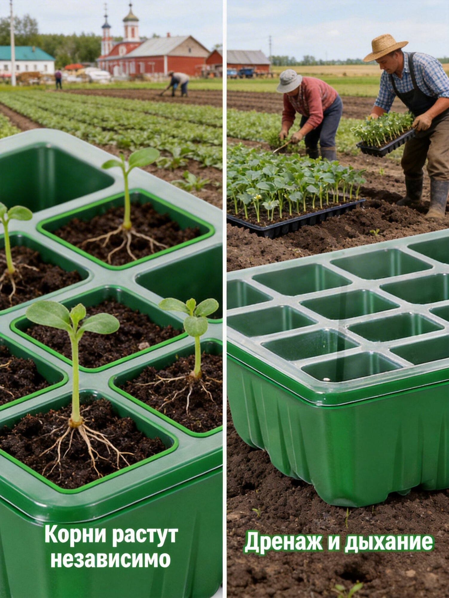 Мини-парник для рассады 12 ячеек с крышкой и поддоном, многоразовый, для дома и балкона