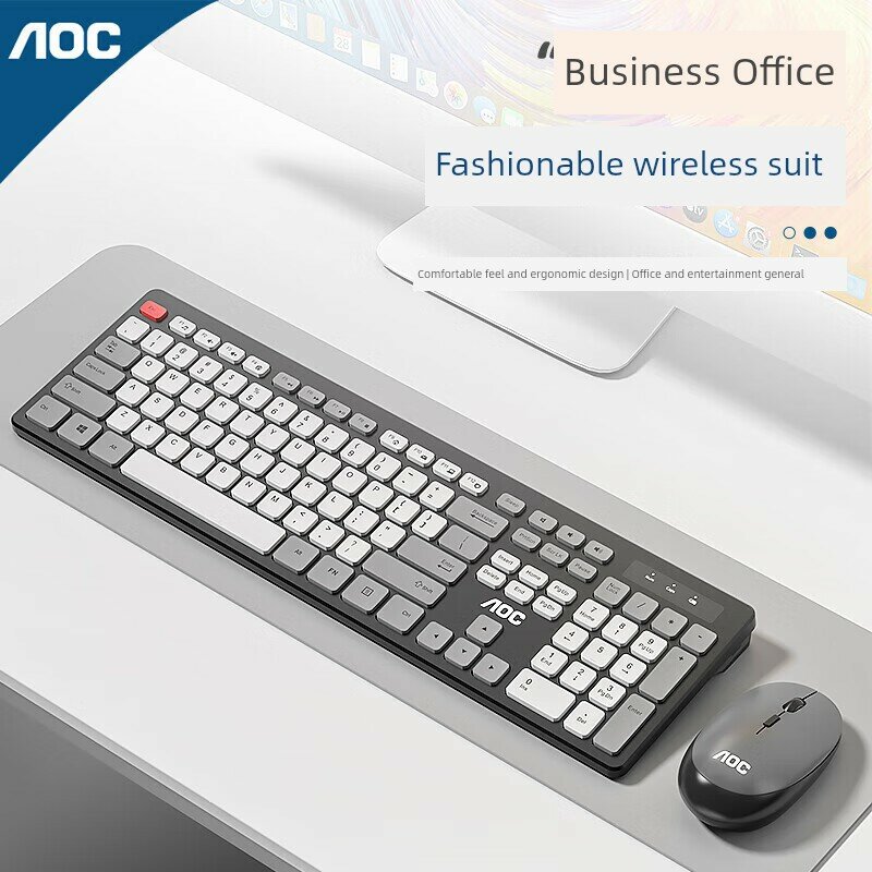 AOC KM720 2.4G беспроводная клавиатура и мышь, тонкая и портативная с батарейным питанием для ноутбука