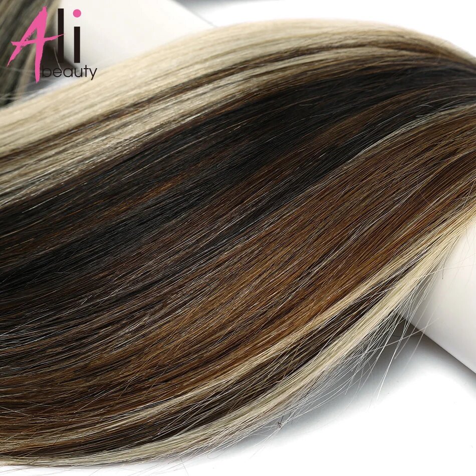 ALI-BEAUTY Remy прямые ленты для наращивания волос P1B-4-613, 14 дюймов