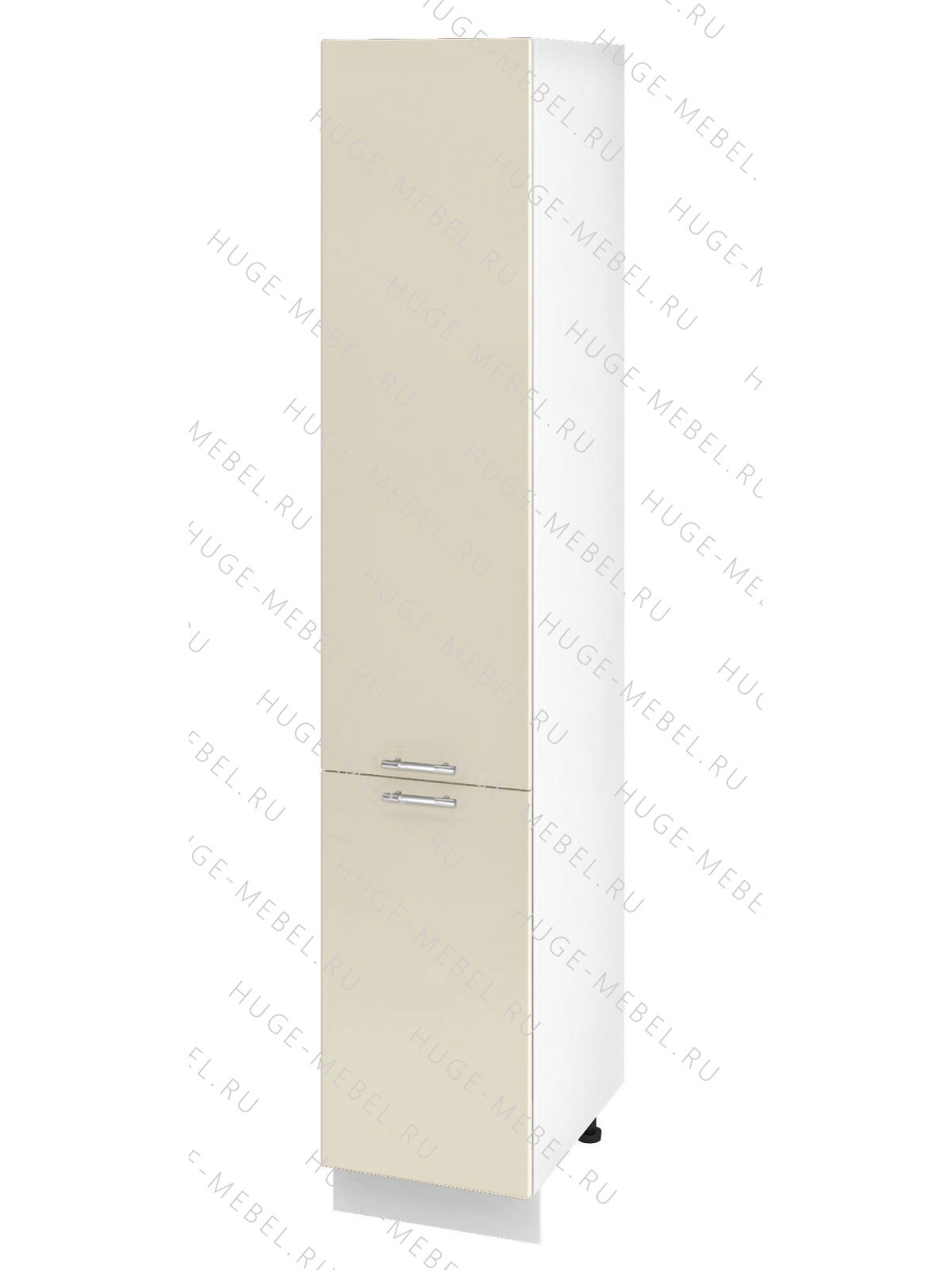 Кухонный пенал напольный 400 Ксения (ваниль) Huge Mebel. Ширина 400 Высота 2132. Модули кухонные нижние