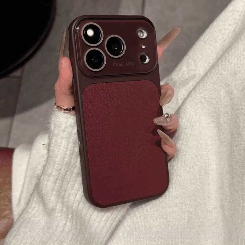 Роскошный противоударный чехол для телефона с простой кожаной текстурой 17 Pro Max для iPhone 17 Air 16 14 13 15 Pro Max Armor Cover