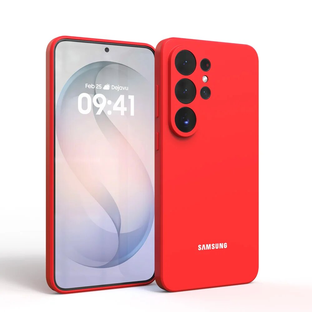 Красный чехол Samsung Galaxy S23/S24/S25/S26 силикон