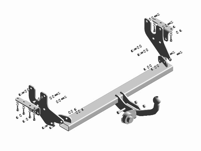 Фаркоп для Mitsubishi Lancer X 2007-2012, кроме модификации Evolution, только передний привод, только дорейстайлинговая версия крепление шара на двух болтах Трейлер.7130