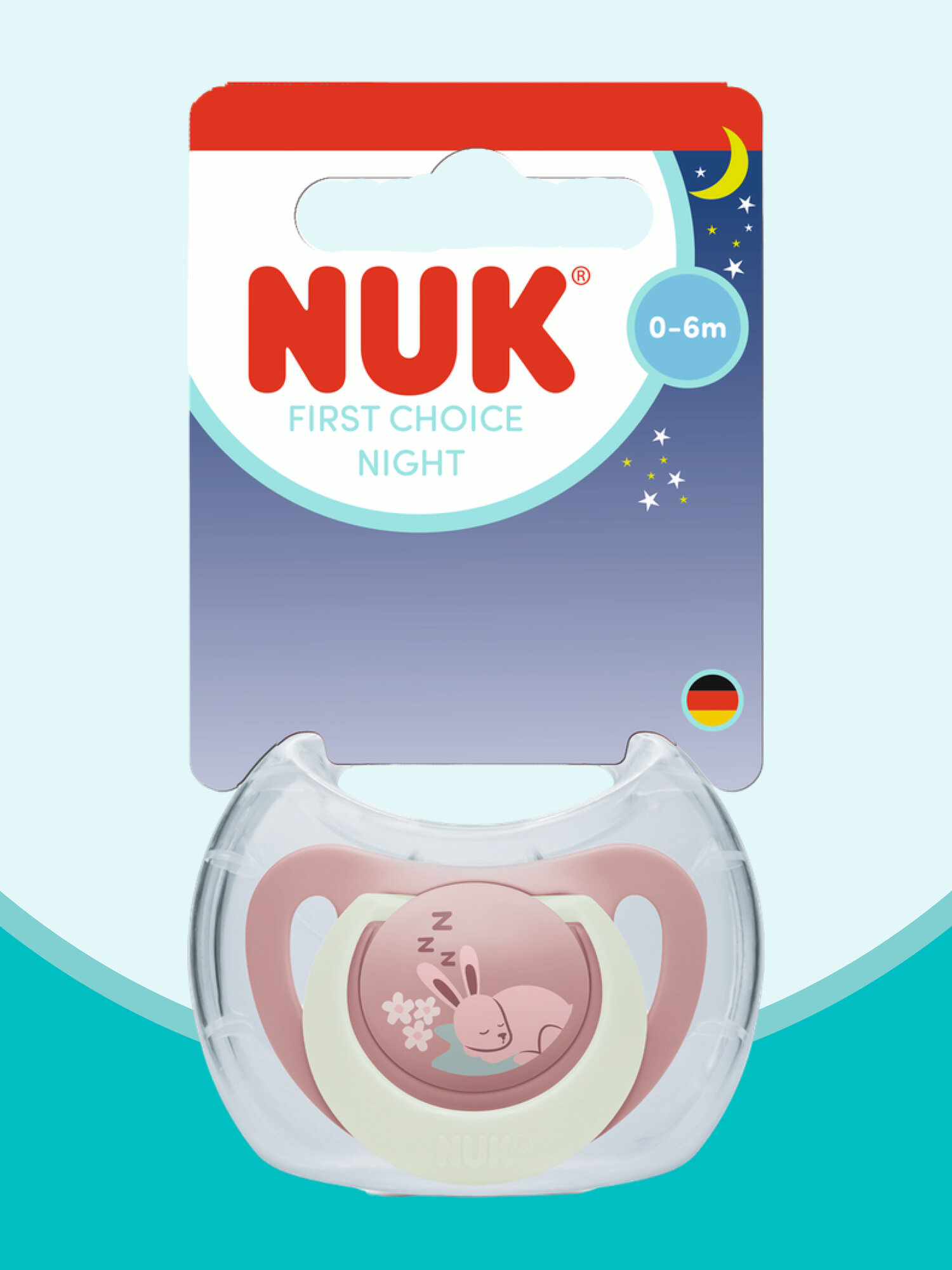 Соска-пустышка для новорожденных NUK "First Choice Night", силиконовая 0-6 месяцев