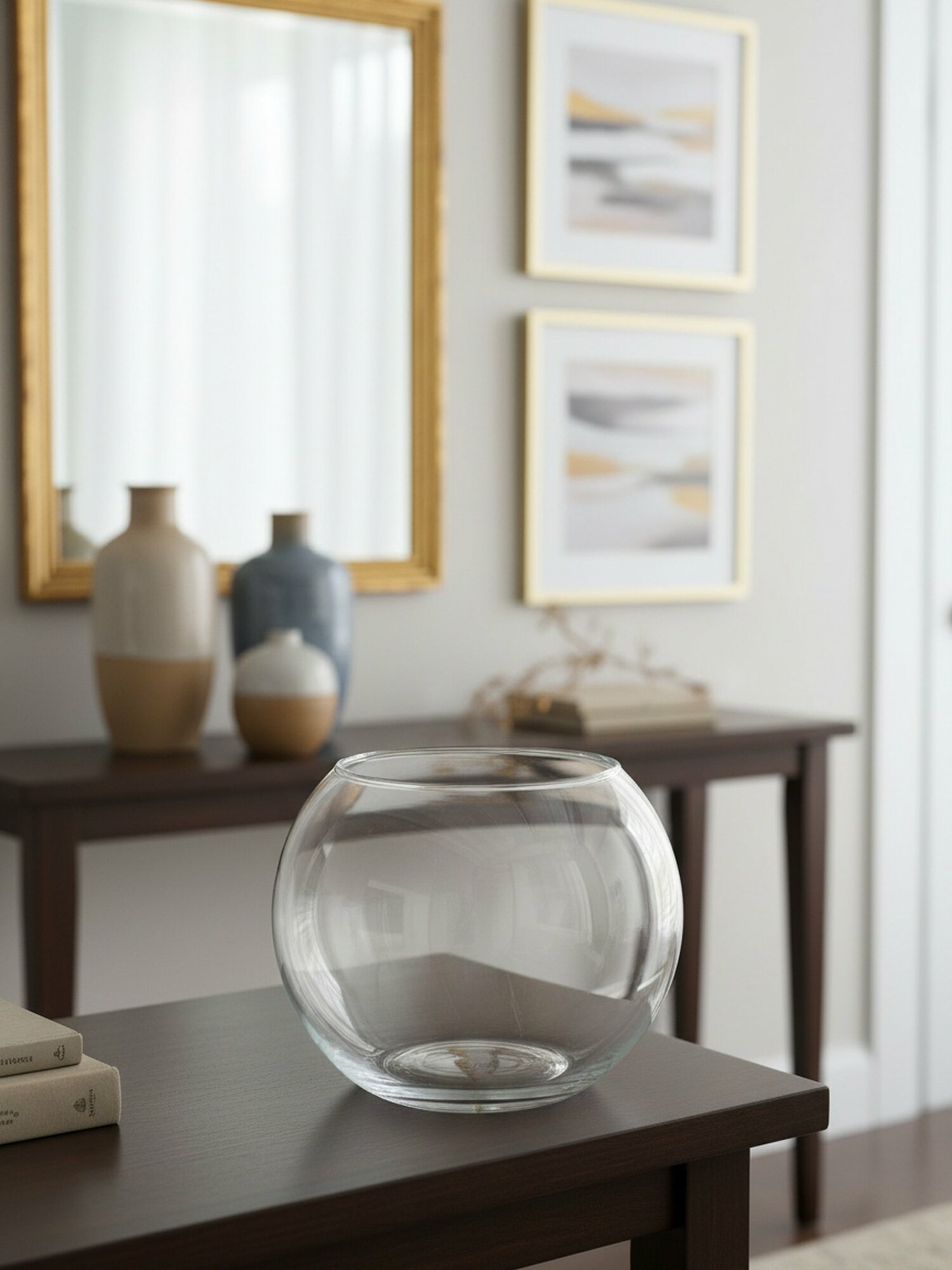 Ваза стекло, настольная, 13х16 см, Evis, Шаровая, 2067