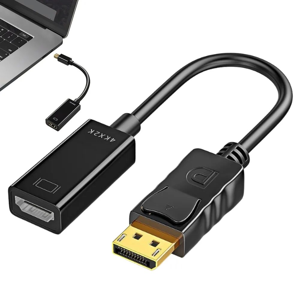 Видеокабель DisplayPort/HDMI, 0.25 м, черный