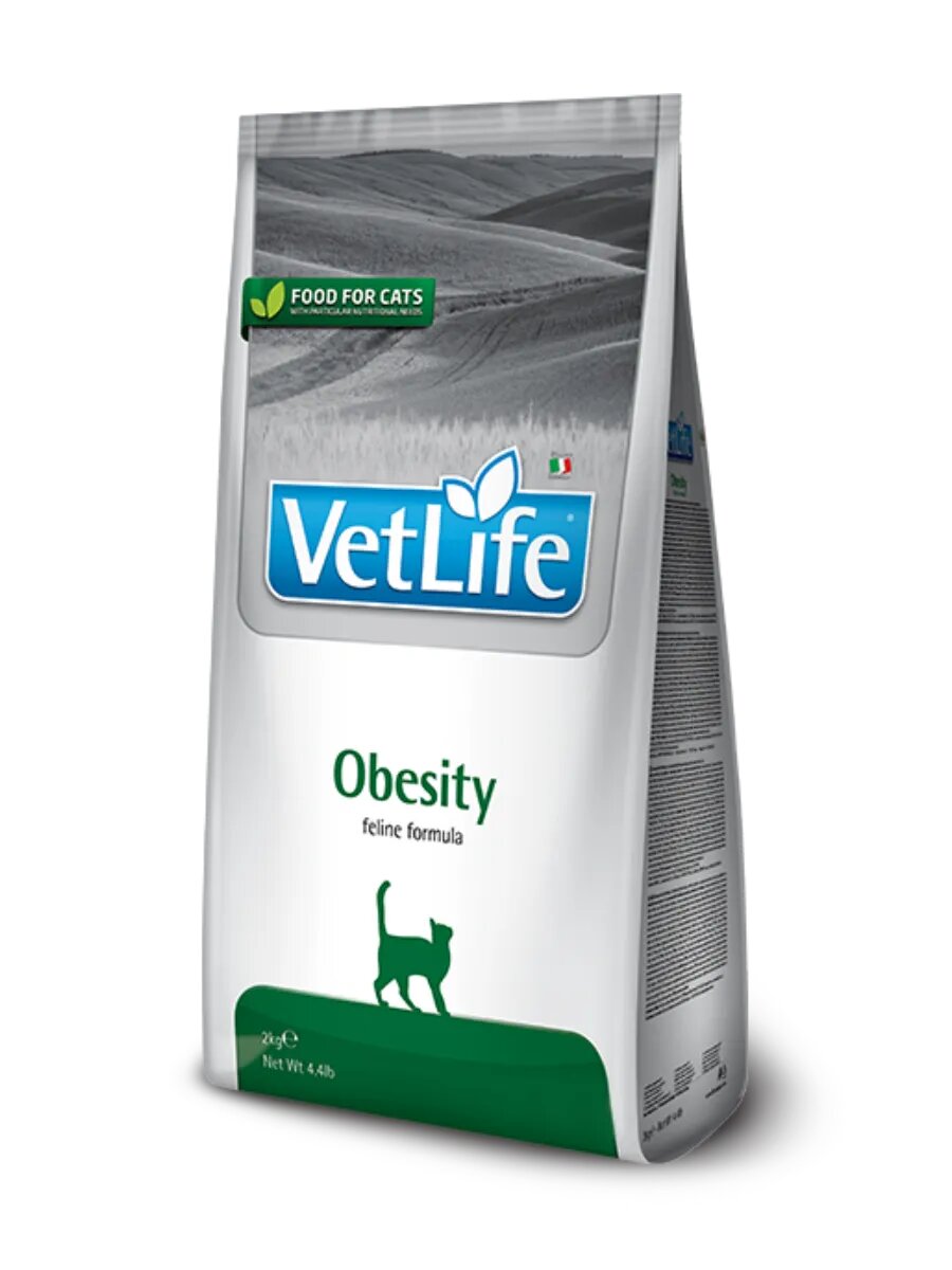 Сухой корм Farmina Vet Life Obesity (Фармина) для взрослых кошек снижение массы тела, 2 кг