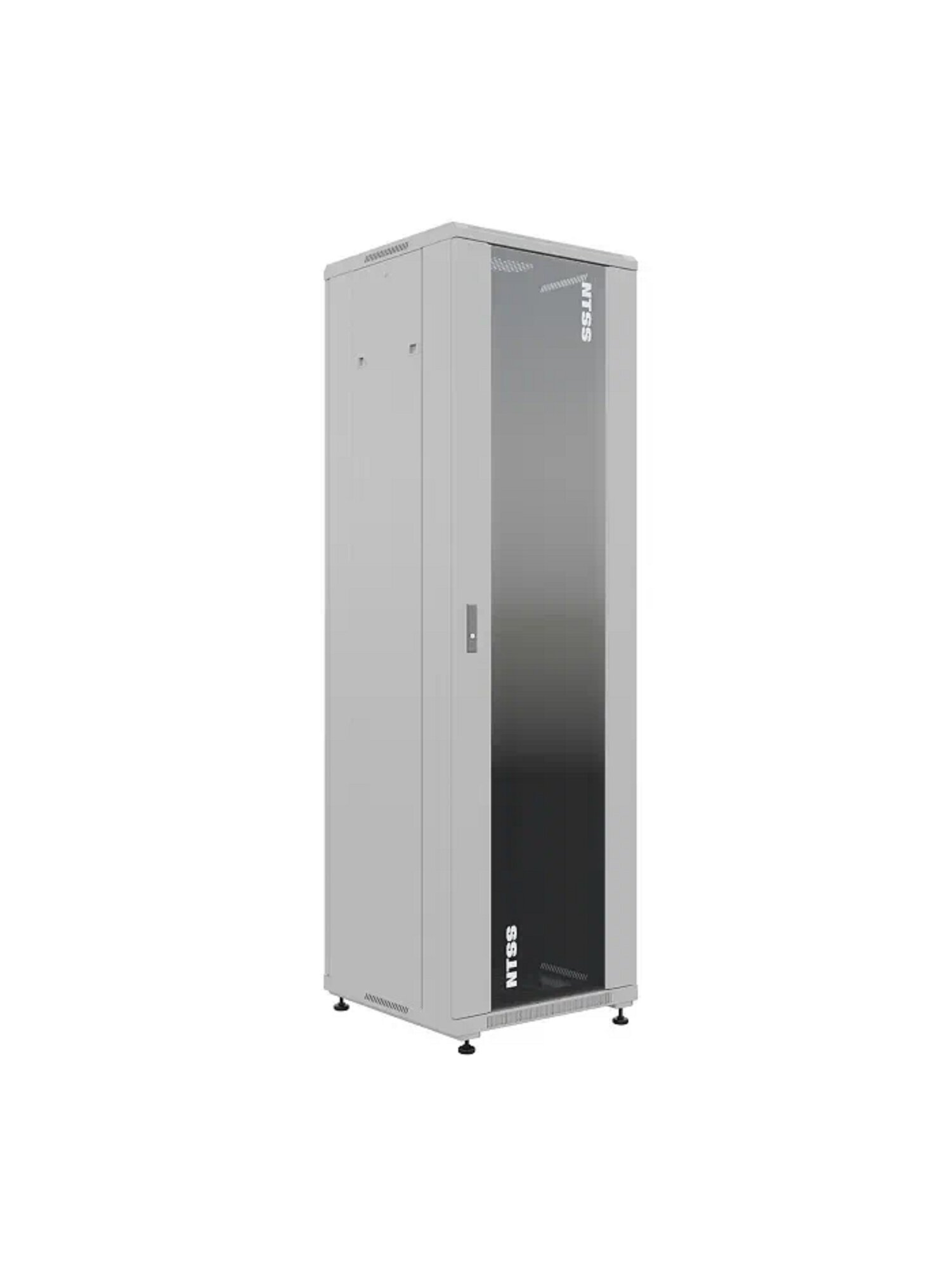 Шкаф напольный NTSS NTSS-R18U6060GS 18U, 600x600 мм, Стеклянная передняя дверь, Сеpый