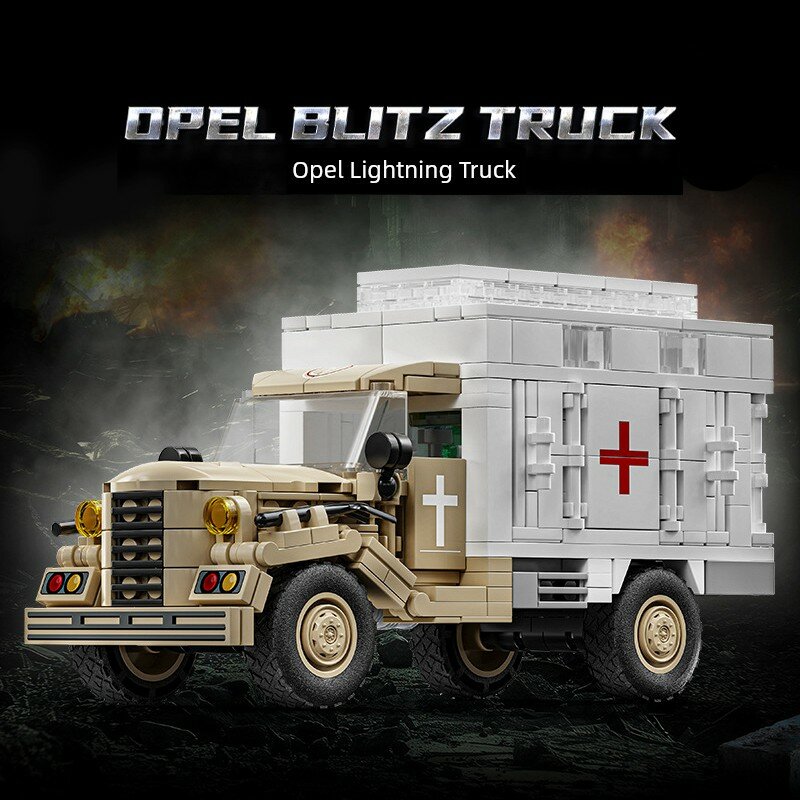 Модель грузовика Opel Blitz с военными фигурками и оружием для детей 6+ образовательная игрушка