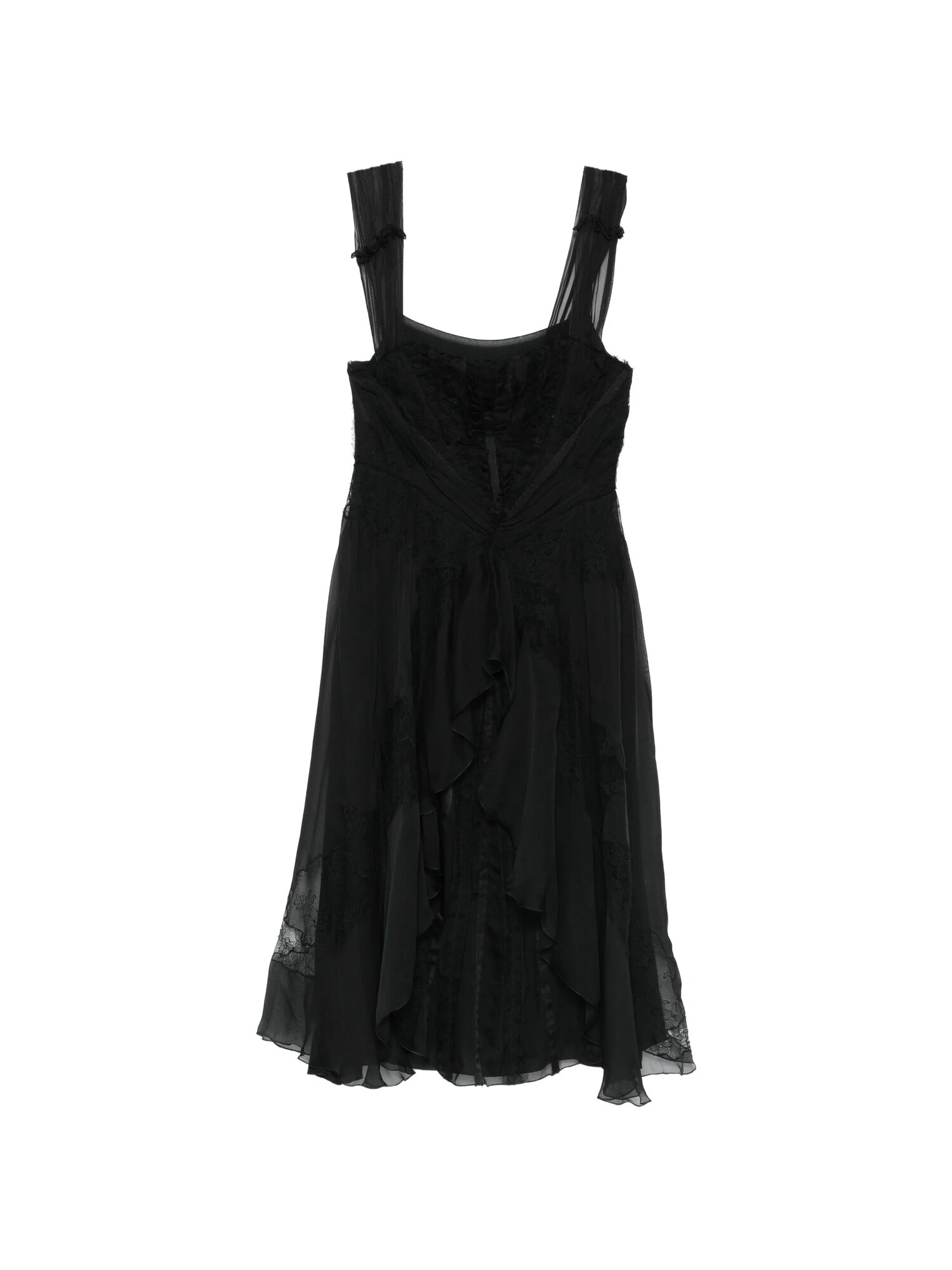 Платье Ruffled lace mini dress
