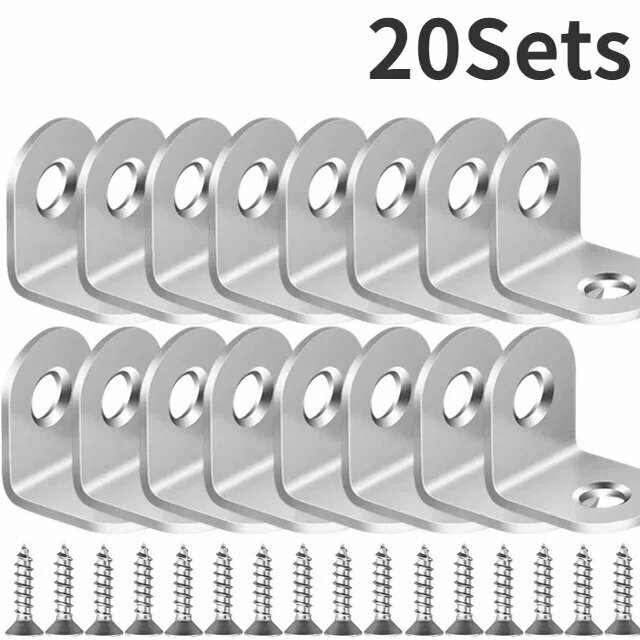 20 шт. Угловые кронштейны из нержавеющей стали, 20 Set