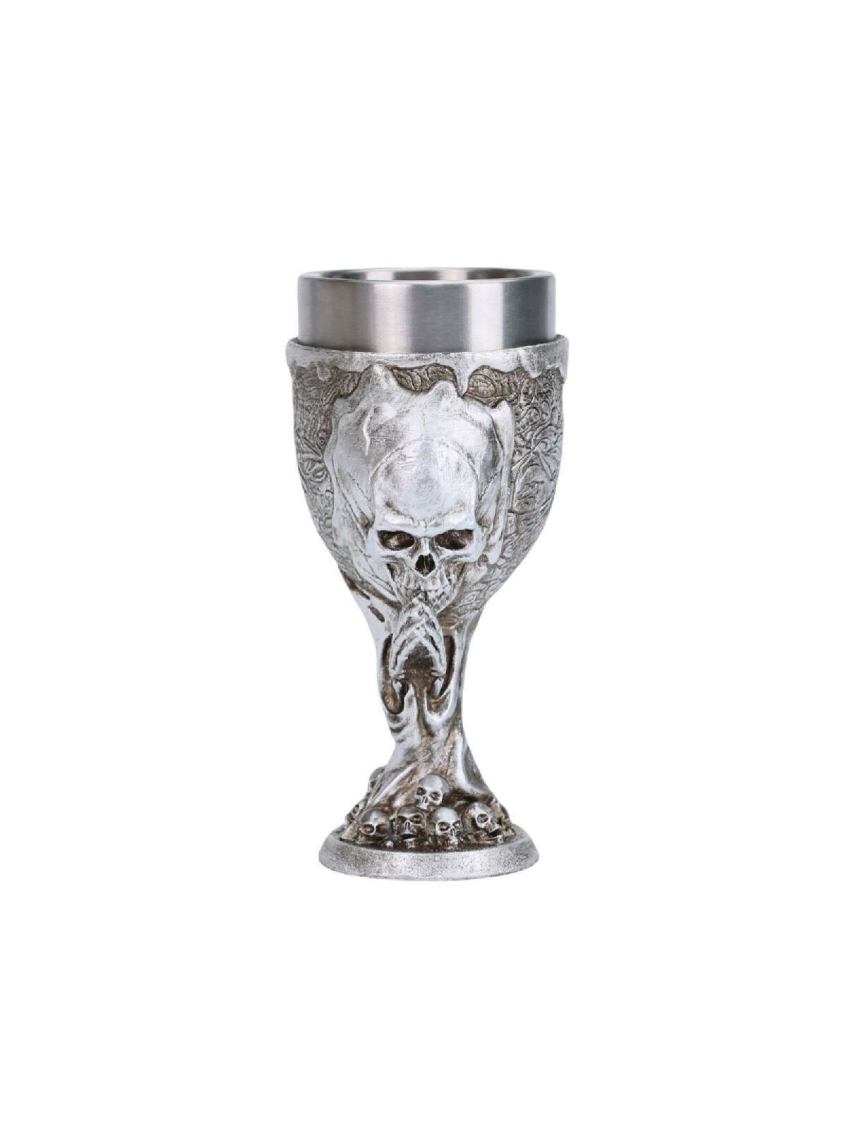 Металлический кубок с черепом в винтажном стиле, дизайн с гравировкой, Прочная посуда для Хэллоуина