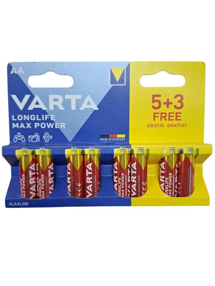Батарейка Varta LR6/AA Longlife Max Power Alkaline BL8 , 8шт.