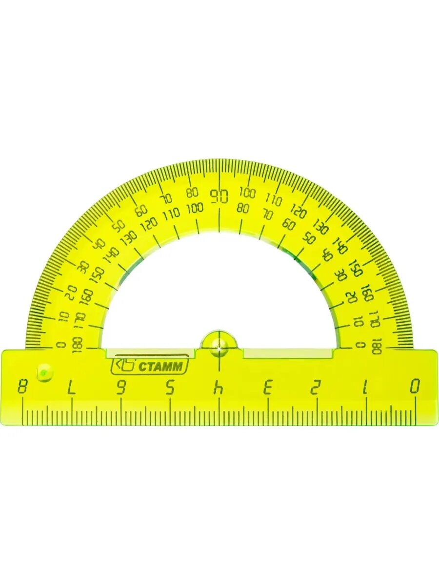 Транспортир 8см NEON Cristal 180° ассорти
